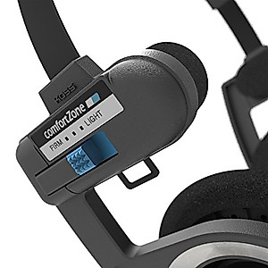 Koss Porta Pro with Microphone and Remote On-Ear Headphones, in-Line Microphone and Touch Remote Control, Collapsible Design, Wired with 3.5mm Plug, Black and Silver