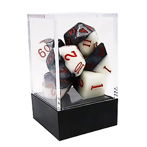 Bescon Two-Tone Glowing Polyhedral Dice 7pcs Set Green Dawn, Luminous RPG Dice Set d4 d6 d8 d10 d12 d20 d%, Brick Box Packaging