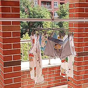 N/A 35 Clips Foldable Clothes Rack Stainless Steel Underwear Socks Flat Design Anti-Rust Strong Clips