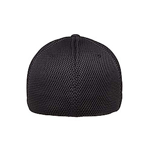 Flexfit Unisex Ultrafibre Airmesh Fitted Trucker Hat, Black, Large-X-Large