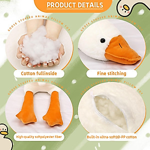 Fovima 36 Inch Goose Stuffed Animal, Duck Plush Giant Goose Plush, Cute Stuffed Animals, White Swan Plushie Hugging Pillow Toy Gift for Girlfriend, Kids or Friend (36 inches)