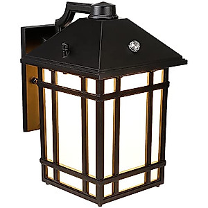 LEONLITE Dusk to Dawn Outdoor Wall Lights, LED Exterior Wall Sconce Light Fixtures, ETL & ES Listed, Frosted Glass Outside Wall Lantern, Waterproof Porch Lights, 1219lm, 14W, 3000K Warm White