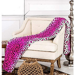 Home Must Haves Safari Animal Print All Season Extra Soft Warm Cozy Sofa Couch Throw Premium Bed Blanket (King, Pink Leopard)
