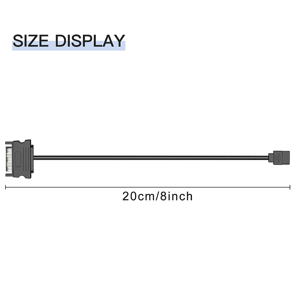 SATA Power Adapter Cable, SATA Power 15-Pin Male to SATA 6-Pin Slimline Power Adapter Cable UIInosoo for DVD Drive Power Supply, 8 Inch