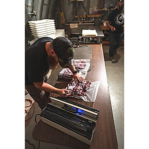 MEAT! 16 Inch External Vacuum Sealer with a 16 Inch Sealing Strip, Bag Roll Storage, Bag Cutter, and LCD Display for Preserving Meat and Vegetables