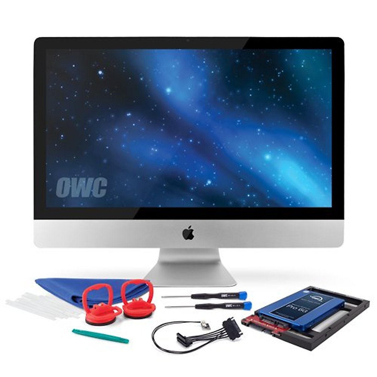 OWC 4.0TB SSD Upgrade Bundle for 2011 iMacs, Mercury Extreme Pro 6G SSD, AdaptaDrive 2.5" to 3.5" Drive Converter Bracket, in-line Digital Thermal Sensor Cable, Installation Tools