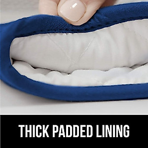 Gorilla Grip Silicone Oven Mitts Set and Box Grater, Both in Blue Color, Oven Mitts are Heat Resistant, Grater is 4-Sided, Includes Detachable Container, 2 Item Bundle