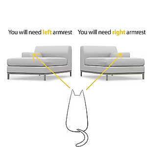 COMFORTLY Chaise Lounge Slipcover Replacement Hand Made Compatible with KRAMFORS Chaise Longue Armrest Left - Covers ONLY (Crown - Amber)