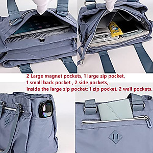 Lavogel Triple Compartment Tote Shoulder Bag Nylon Crossbody Purse For Women Lightweight Purses and Handbags (Black)