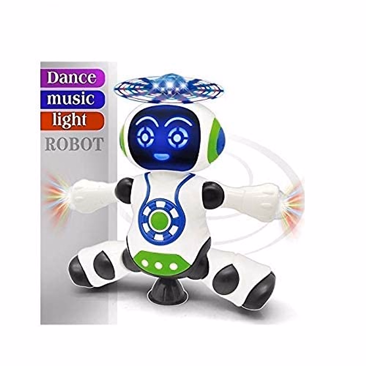 SIDD Dancing Robot with Music, Robot for Kids with 3D Flashing Lights, 360 Degree Rotation Toy Robot for Kids -Plastic,Multi Color,Pack of 1