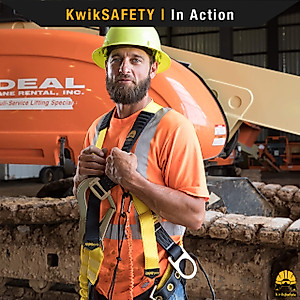 KwikSafety - Charlotte, NC - SUPERCELL Safety Harness [COMBO] Premium Shoulder Padding ANSI OSHA Full Body Fall Protection Work Equipment Construction Tower Climbing Roofing Forklift Aerial Boom Lift