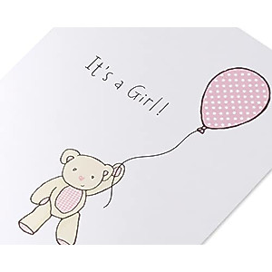 American Greetings New Baby Girl Card (Bear with Balloon)