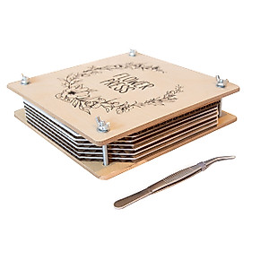 Rubys Collection™ Wooden Flower Press Kit - Flower Preservation Kit for Adults & Kids. Press Flower Art & Wedding Flower Preserve with Flower Drying Book