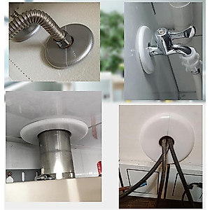 2 pcs Wall Split Flange Self-Adhesive tape Round Escutcheon Various pipes Plate Cover for Water Pipe Faucet Decoration Accessories (33mm/1.32in)