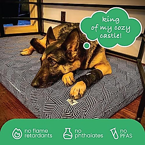 Molly Mutt Large Crib Mattress Cover - Rough Gem Print - Measures 27”x52”x5”- 100% Cotton - Durable - Breathable - Sustainable - Machine Washable Dog Bed Cover