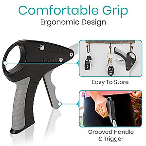 Vive Suction Cup Grabber Reacher 32" - Elderly Grab It Reaching Pickup Tool Heavy Duty for Seniors - Trash, Sticks, Litter Picker Upper - Extra Long Reach Handle & Handy Extension Arm Claw