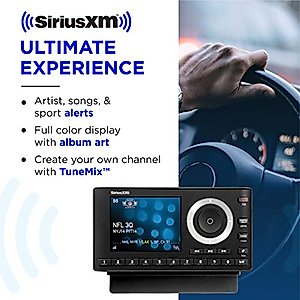 SiriusXM Onyx Plus Satellite Radio w/ Vehicle Kit, Enjoy SiriusXM Through your Existing Car Stereo for as Low as $5/month + $60 Service Card with Activation
