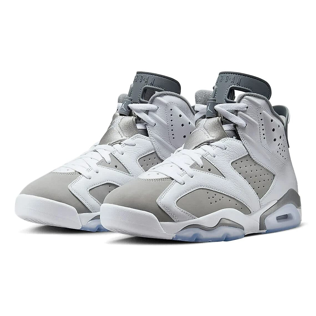 NIKE Air Jordan 6 Retro Men's Shoes Size-9 White/Medium Grey-cool Grey