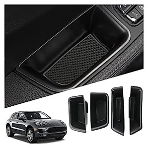 for Macan Accessories 2015+ Porsche Macan Car Door Storage Boxs 2015-2023 Porsche Macan Door Tray Organizer Secondary Storage Box Compatible with 2015-2020 2021 2022 2023 Porsche Macan S/T/GTS(4Packs)