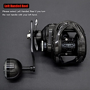 CAMEKOON Carbon 300 Baitcasting Fishing Reel, High Line Capacity Baitcaster Reels, 6.3:1 Gear Ratio, 10+1 Stainless Steel Ball Bearings, 10 Button Magnetic Brakes, Carbon Fiber Frame and Side Covers