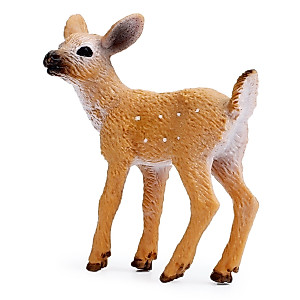 RESTCLOUD 12Pcs Deer Figurines Cake Toppers, Deer Toys Figure, Small Woodland Animals Set of 12 Fawn
