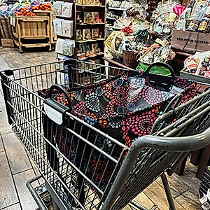 RoomForLife - Clever Shopper - Dual Handles +Shoulder Strap + Cart Handles - 1 Pocket - Collapsible - Reusable Sanitary Shopping Bag / Bright Lights