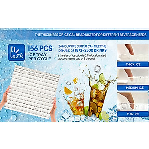 ROVSUN 400LBS/24H Commercial Ice Maker with 300LBS Storage Bin, Commercial Ice Machine with LCD Touch Control Panel & Automatic Cleaning for Restaurant Bar Coffee Shop Home Supermarket