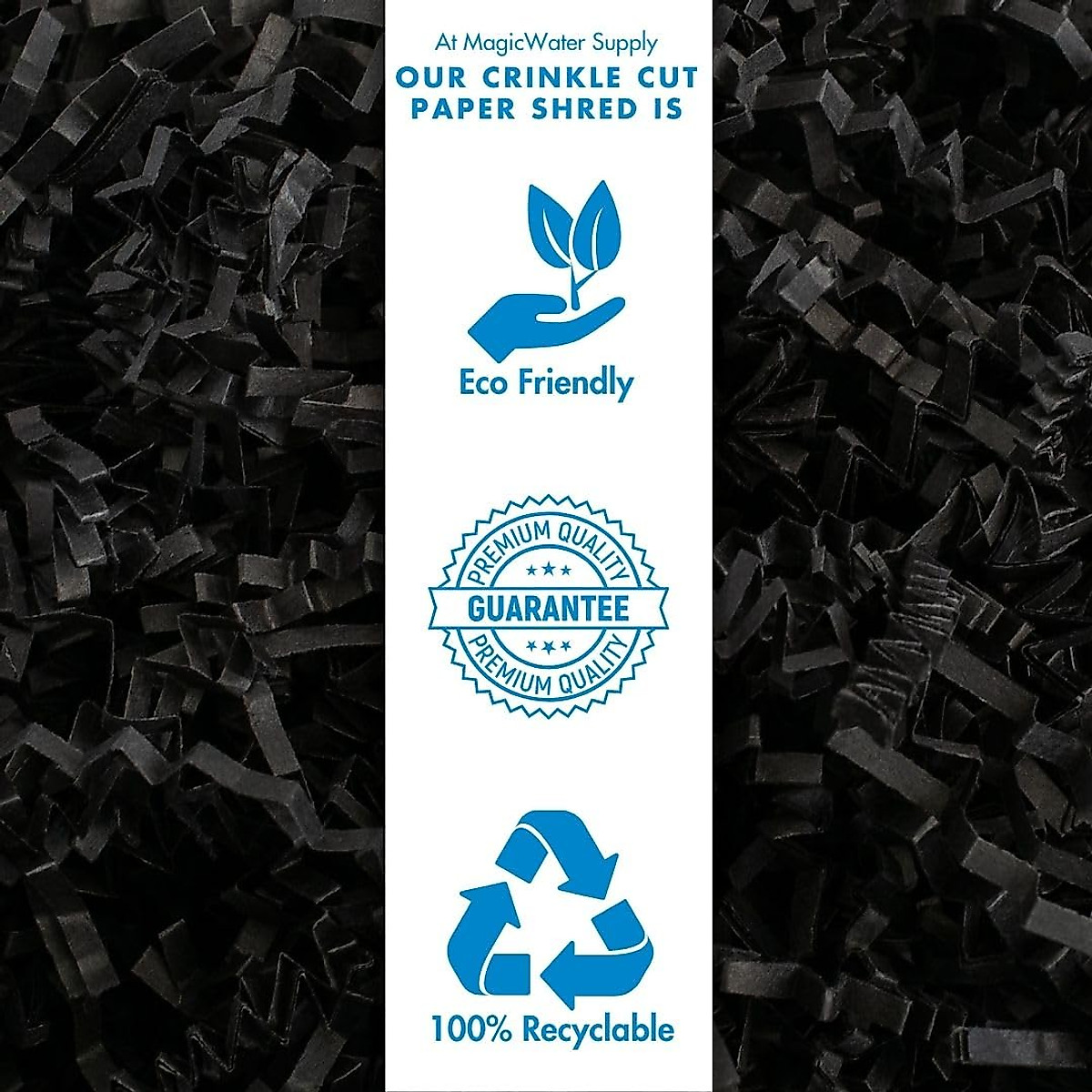 MagicWater Supply Crinkle Cut Paper Shred Filler (1/2 LB) for Gift Wrapping & Basket Filling - Black