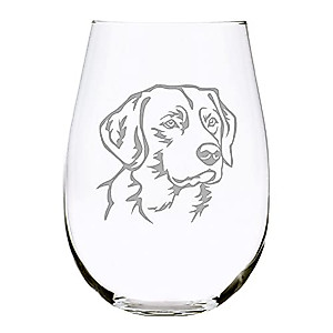 Labrador themed, dog stemless wine glass, 17 oz.