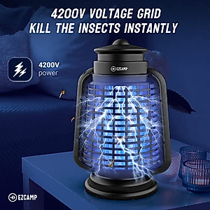 Bug Zapper Electric - Fly Zapper Mosquito Zapper Electronic Insect Killer - Waterproof Fly Trap Insect Killer for Indoor and Outdoor Home Backyard Camp Site Garden