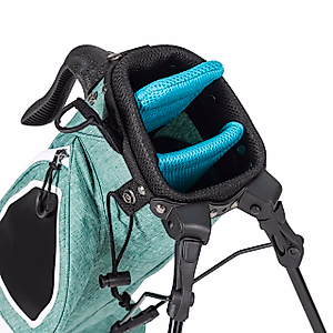 Founders Club Lightweight Sunday Golf Bag with Dual Strap and Stand -Easy to Carry Pitch & Putt- Driving Range - Par 3 Stand Bag (Green)