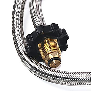 DOZYANT Universal 3 Feet Propane Refill Hose with ON-Off Control Valve Propane Refill Adapter for 1 lb Propane Tank Cylinder Bottle, POL Propane Tank Connector Stainless Steel Hose