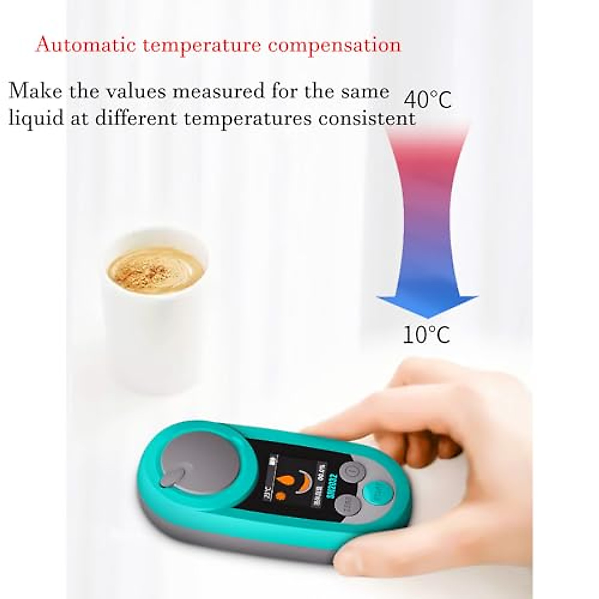 LHQYA Digital Sugar Refractometer, Portable Smart Sweetness Meter, Automatic Temperature Compensation/3s Measurement/Measurement Range: Brix0.0%~32%/Sampling Value: ≥0.3ml, for Fruits