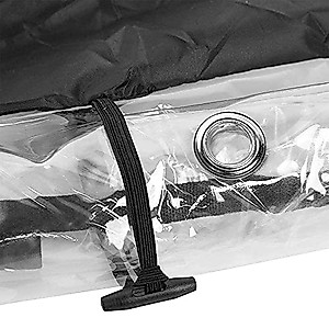 Triangle Rabbit Hutch Cover UCARE 210D Oxford Waterproof Rabbit Guinea Pig Animal Hutch Elevated Cover Dust Pet House Bunny Cage Covers (70.9x20.5x33.9 INES/ 180x52x86 cm, Black)