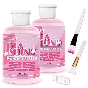 unuaST Diamond Painting Sealer Kit-2-pack 8OZ. Diamond Painting Glue for Diamond Painting Sets, Diamond Art Glue is Used to Protect Diamond Paintings. Permanent Sparkle Diamond Art Sealer kit.