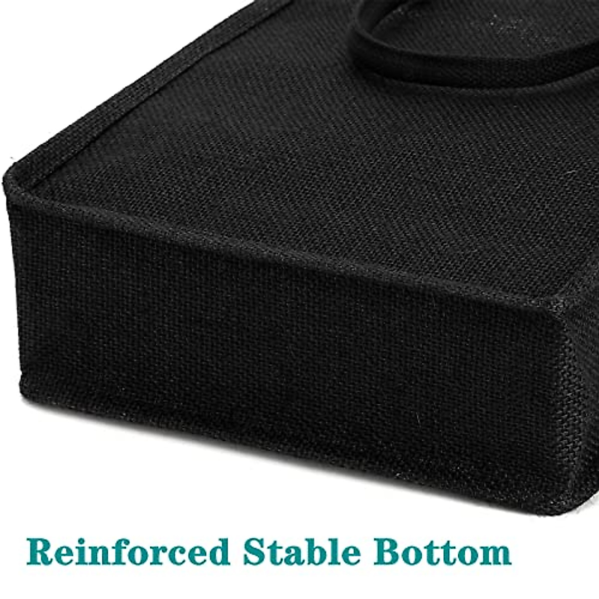 DEAYOU 8 Pack Jute Burlap Tote Bag, Burlap Gift Bag with Handle, Jute Beach Tote Laminated Interior, Reusable Lined Grocery Shopping Bag for Bridesmaid, DIY, Wedding,9.8''x11.8''x3.9'', Black