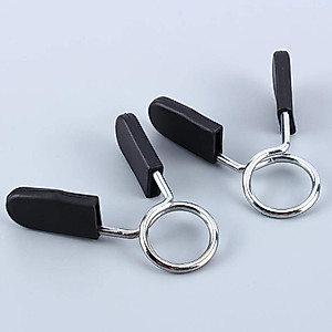 VGEBY1 Barbell Spring Collar Clip, 2Pcs Standard 25mm Clamp Spring Collars Yoga Training Accessory