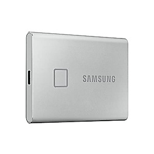 Samsung T7 Touch Portable SSD - 1 TB - USB 3.2 Gen.2 External SSD Metallic Silver (MU-PC1T0S/WW)