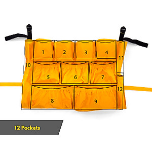 Farag Janitorial Trash Can Caddy Bag | Fits 32-48 Gallon Can | 12 Pockets | Large Round and Square Trash Cans.