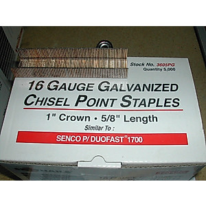 Spotnails 3605PG Wide Crown Staples Senco, DuoFast, Hitachi Type 5/8" Case