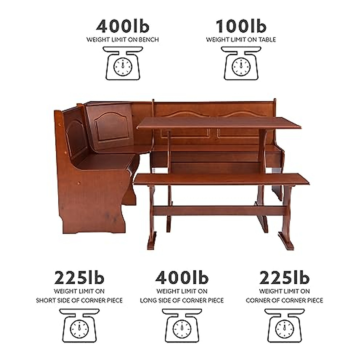 Linon Home Linon Chelsea Walnut Kitchen Nook