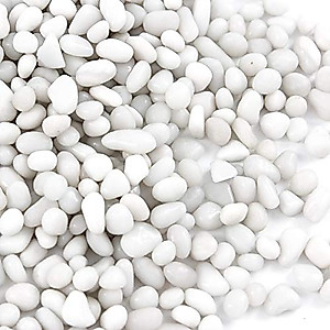 Reflective Tempered High Luster Fire Glass, Glass Gravel,Glass Rocks Marbles Pebbles,Glass Beads Gems for Fish Tank Aquarium Garden Decoration 6-9mm 525g/1.15lbs (Porcelain White)