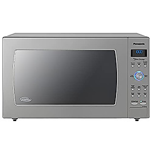 Panasonic Oven with Cyclonic Wave Inverter Technology, 1250W, 2.2 cu.ft. Countertop Microwave (Stainless Steel/Silver), Stainless & Nordic Ware Splatter Microwave Cover, 10-Inch (Pack of 2), Clear