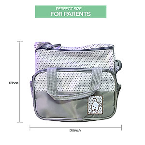 Diaper Bag, RoyalBaibei large travel diaper tote multifunction for mom and dad, 5 pieces Waterproof bag for boys and girls with changing pad, pacifier case and insulated pockets (Classic Khaki)