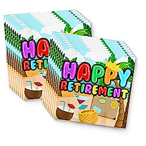 Retirement Party Supplies Set Plates Napkins Cups Tableware Kit for 16