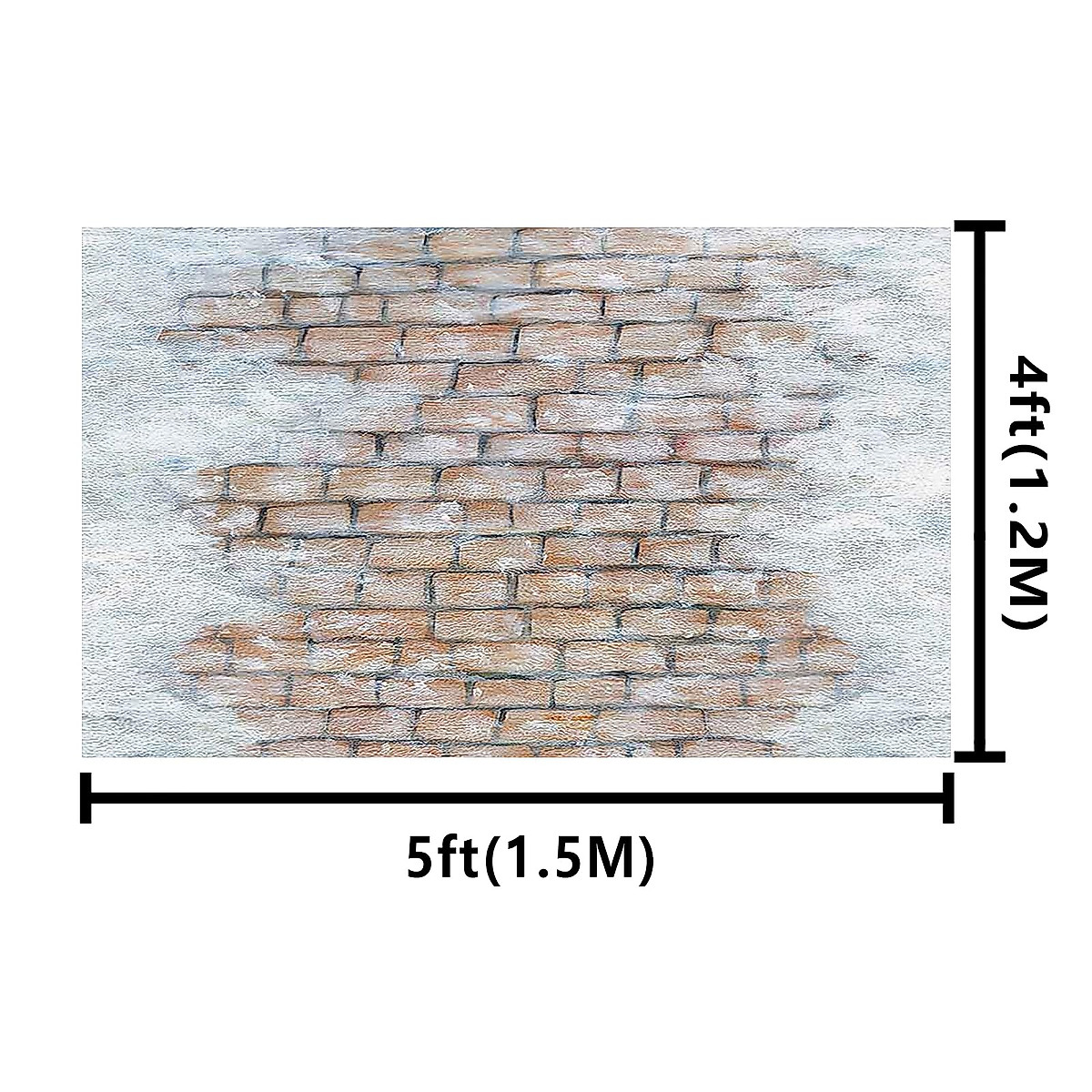 MEHOFOND 5x4ft Floor Mats Rubber Rustic Winter Snow Path Outside Photography Brown Brick Path Printed Floor Retro Rubber Photo Mats Photoshoot Studio Props