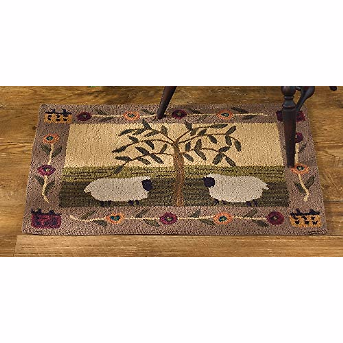 Park Designs Willow and Sheep Hooked Rug