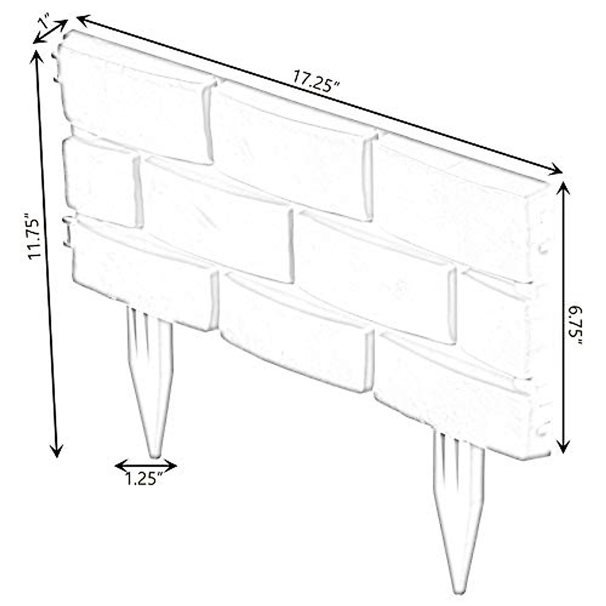 Gardenised Outdoor Brick Stone Gate Lawn Edging Pack of 8, Red
