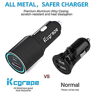 48W USB C Car Charger for iPhone 12 14 13 Pro Max,PD 30W&Quick Charge 3.0 Fast Cigarette Lighter Car Charger Adapter with Cable for Samsung Galaxy A52 A51 A71 A53 A13 5G/A32 A42 A12,Pixel 6 5A 4A XL