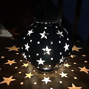 Maggift 2 Pack Star Solar Lantern Solar Powered Decorative Hanging lights for Indoor Outdoor Halloween Christmas Garden Patio Yard Holiday Party